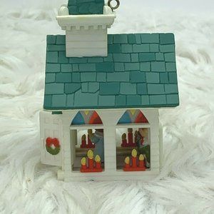 Hallmark | Holiday | Vintage Hallmark Village Church Lighted Ornament ...